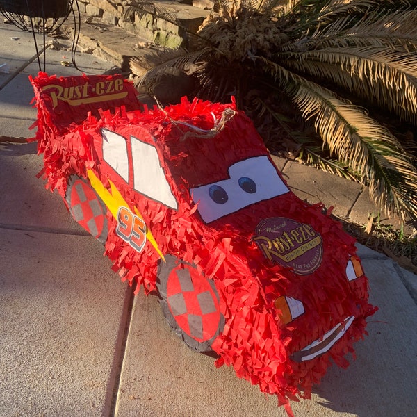 Lightning Mcqueen Piñata - Etsy