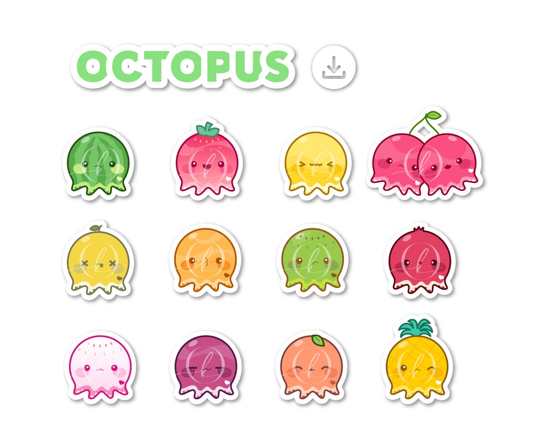 12 Fruits Octopus - Etsy