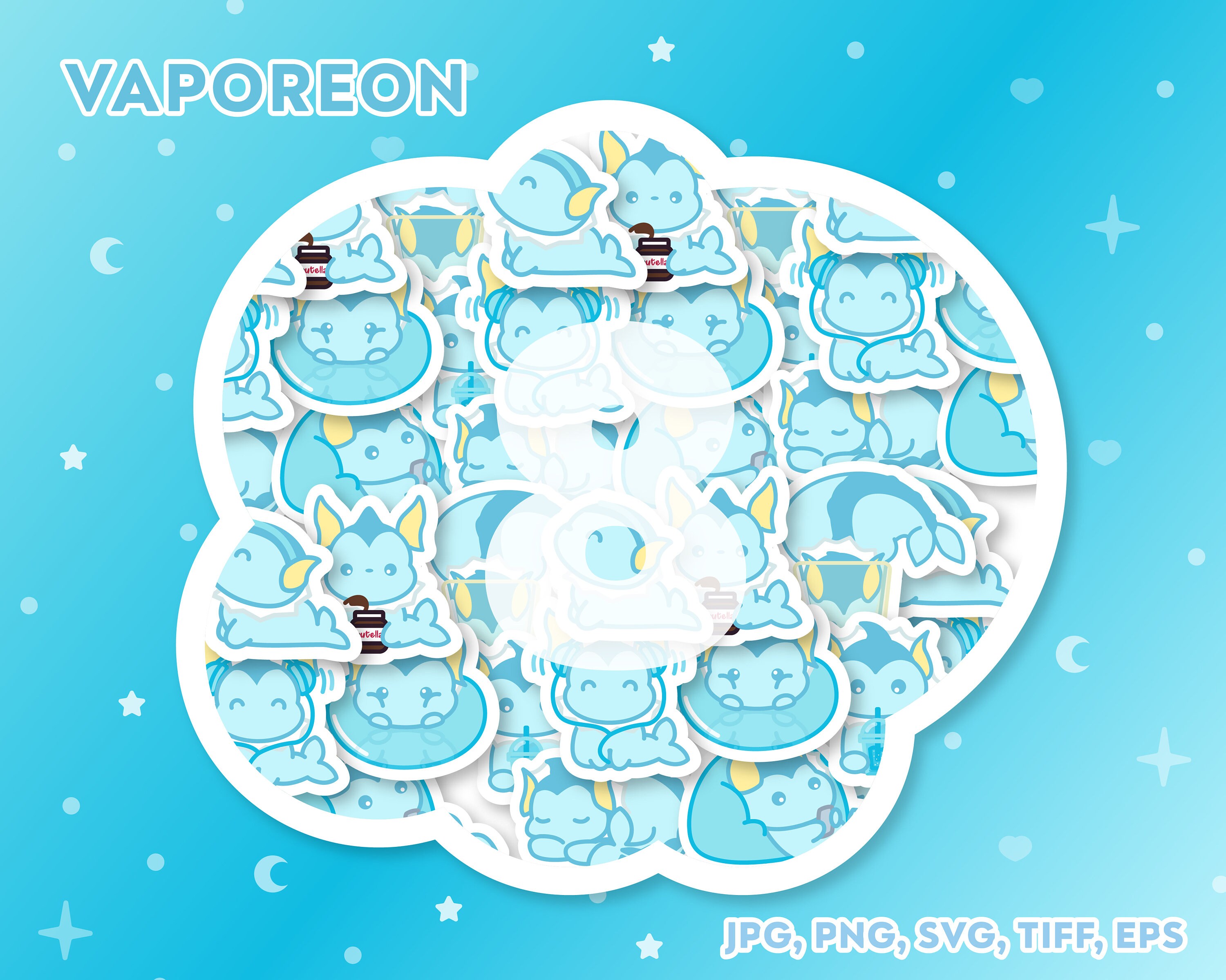 72 Pieces Illustrations Eeveelution Svg Eevee Evolution Png Eps Tif Jpg ...