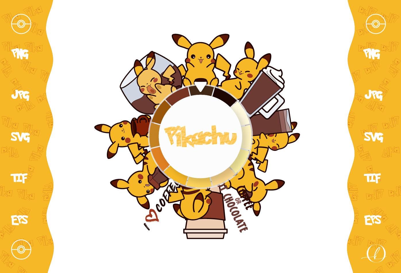 8 Pikachu Love Coffee - Etsy