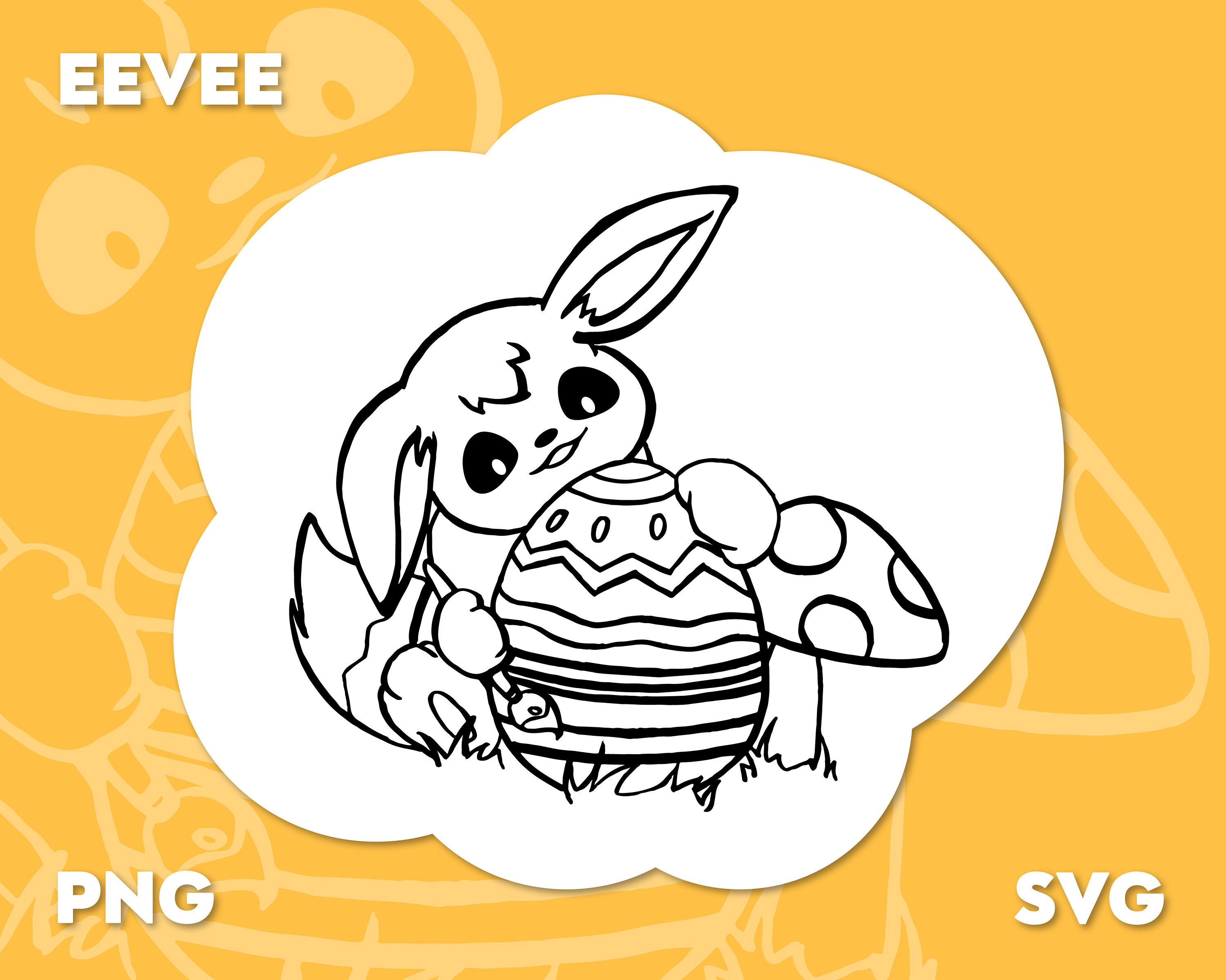 Eevee SVG PNG Transparent Background Easter SVG Cricut - Etsy Singapore