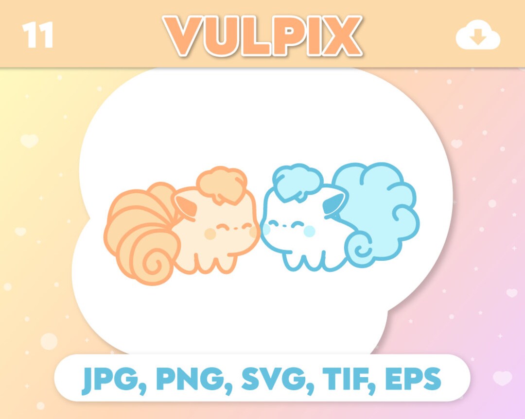 11 Pieces Vulpix Illustration Vulpix Svg Png Vulpix Eps Tif - Etsy
