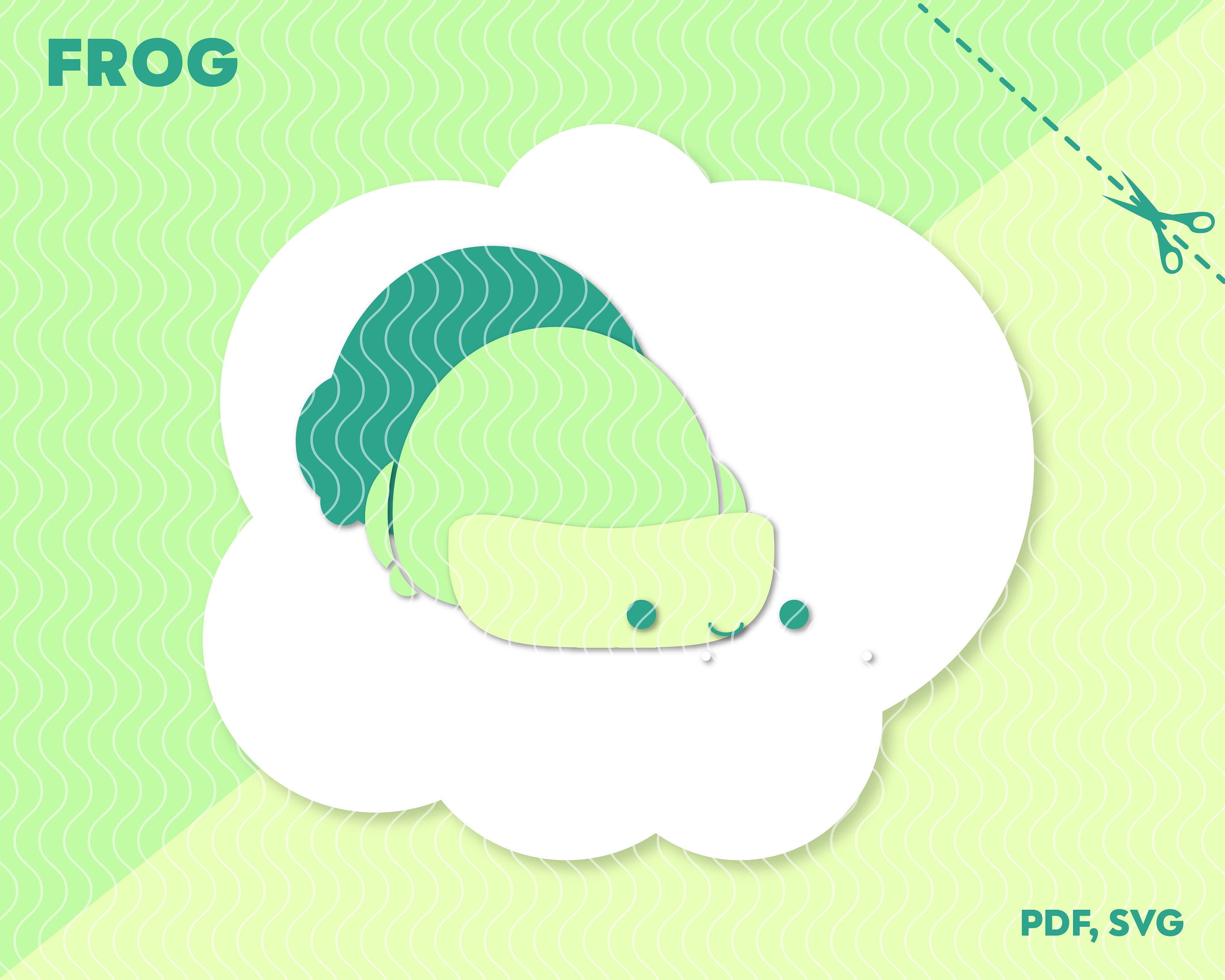 Frog cute baby kawaii chibi papercut papercraft print doodle animal ...