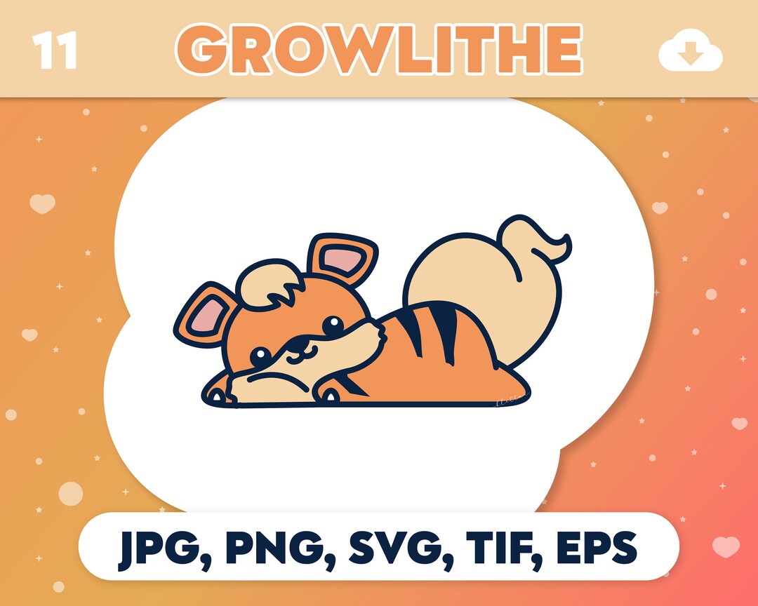 11 Pieces Growlithe Illustration Growlithe Svg Png Eps Tif Jpg - Etsy