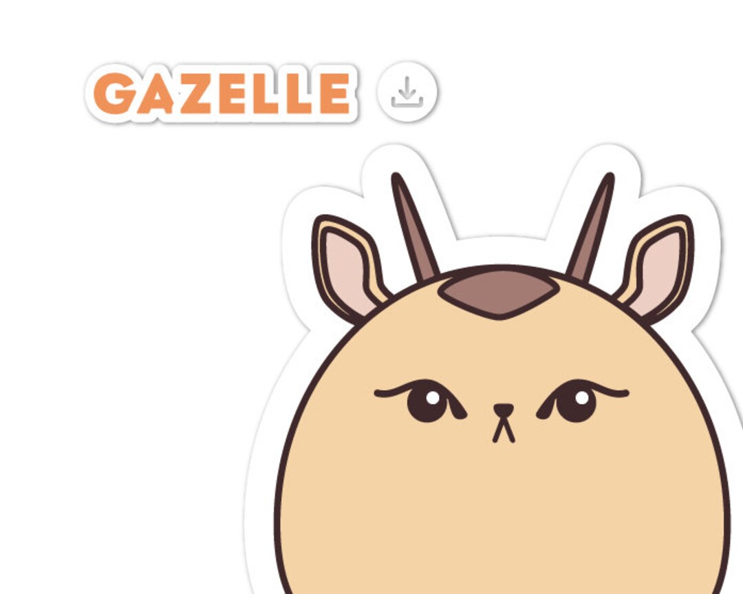 Gazelle no cute baby kawaii chibi papercut papercraft print doodle ...