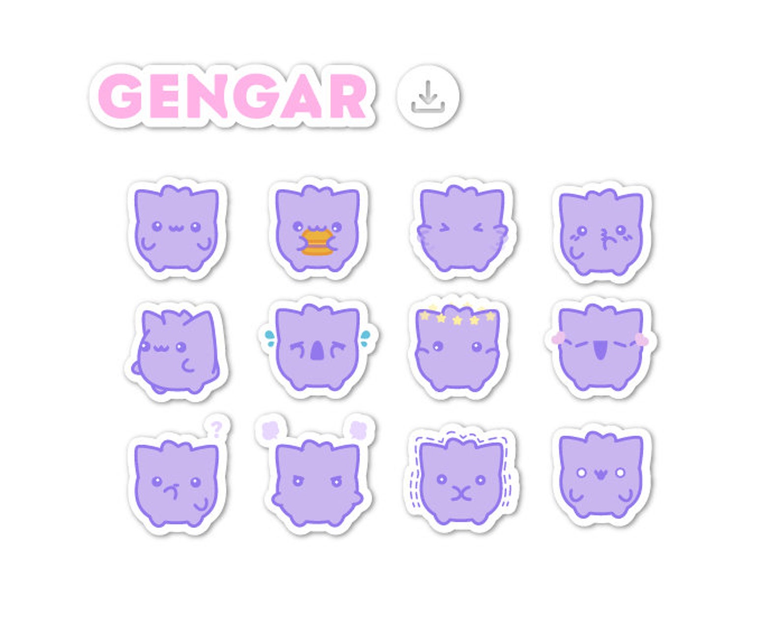 12 Pieces Gengar Illustration Gengar Svg Png Eps Tif Jpg Galaxy Color ...