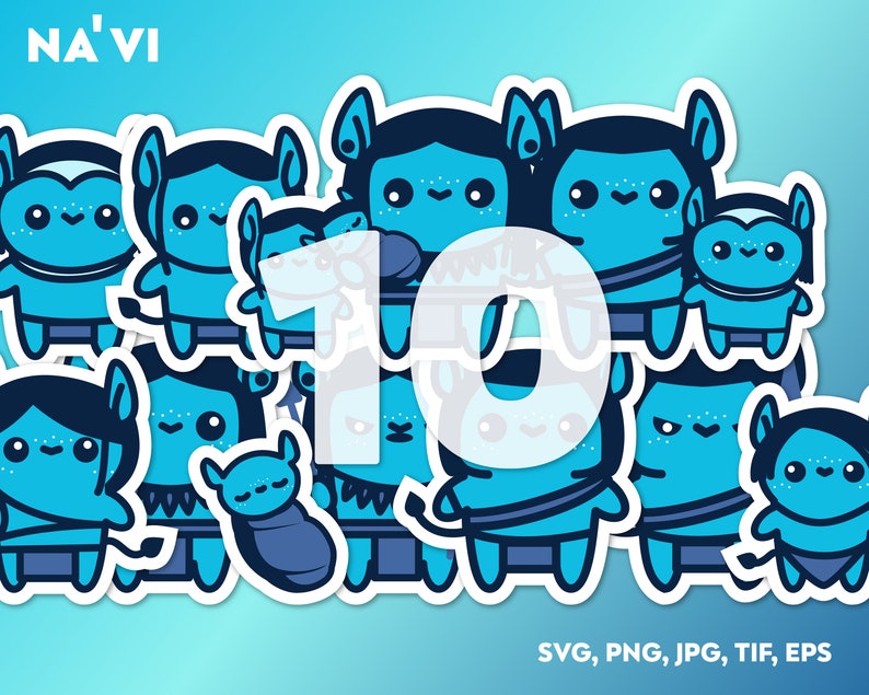10 Pieces Navi Avatar Pandora Svg Png Eps Tif Jpg Galaxy Color Chibi ...