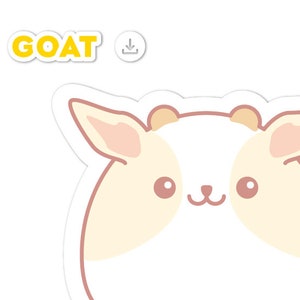 Goat cute baby kawaii chibi papercut papercraft print doodle animal ...