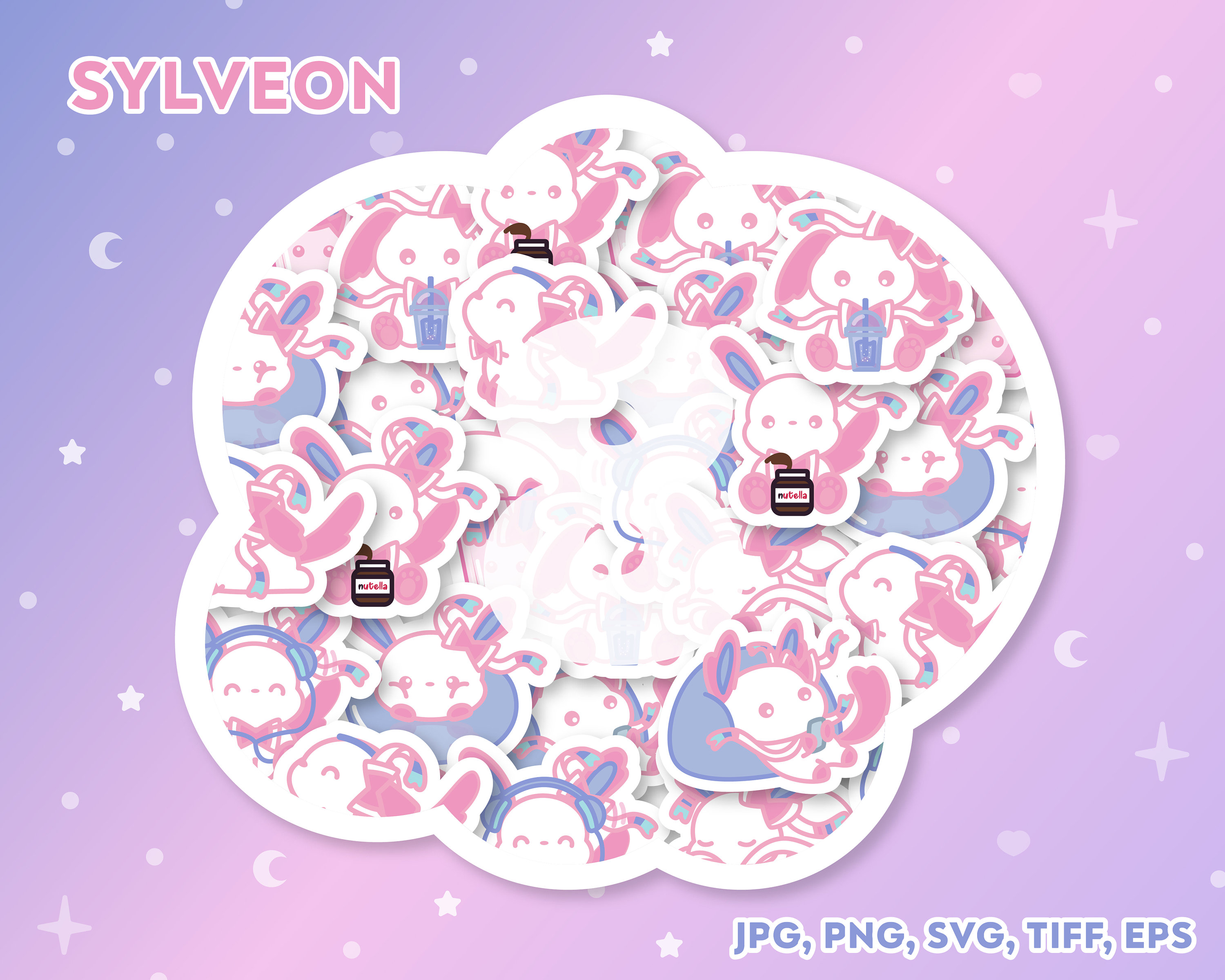 72 Pieces Illustrations Eeveelution Svg Eevee Evolution Png Eps Tif Jpg ...