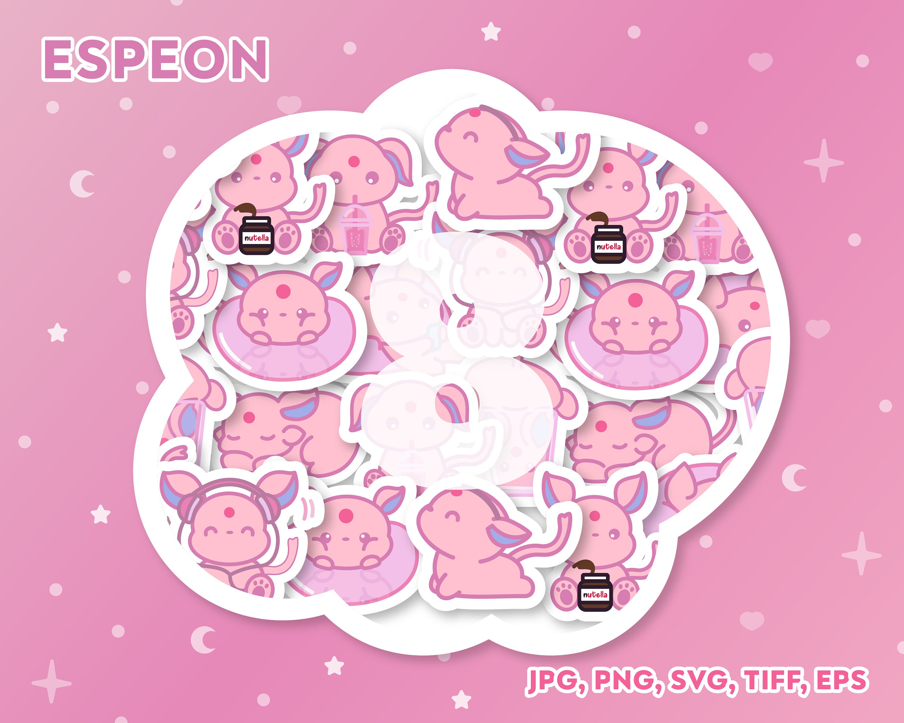 72 Pieces Illustrations Eeveelution Svg Eevee Evolution Png Eps Tif Jpg ...