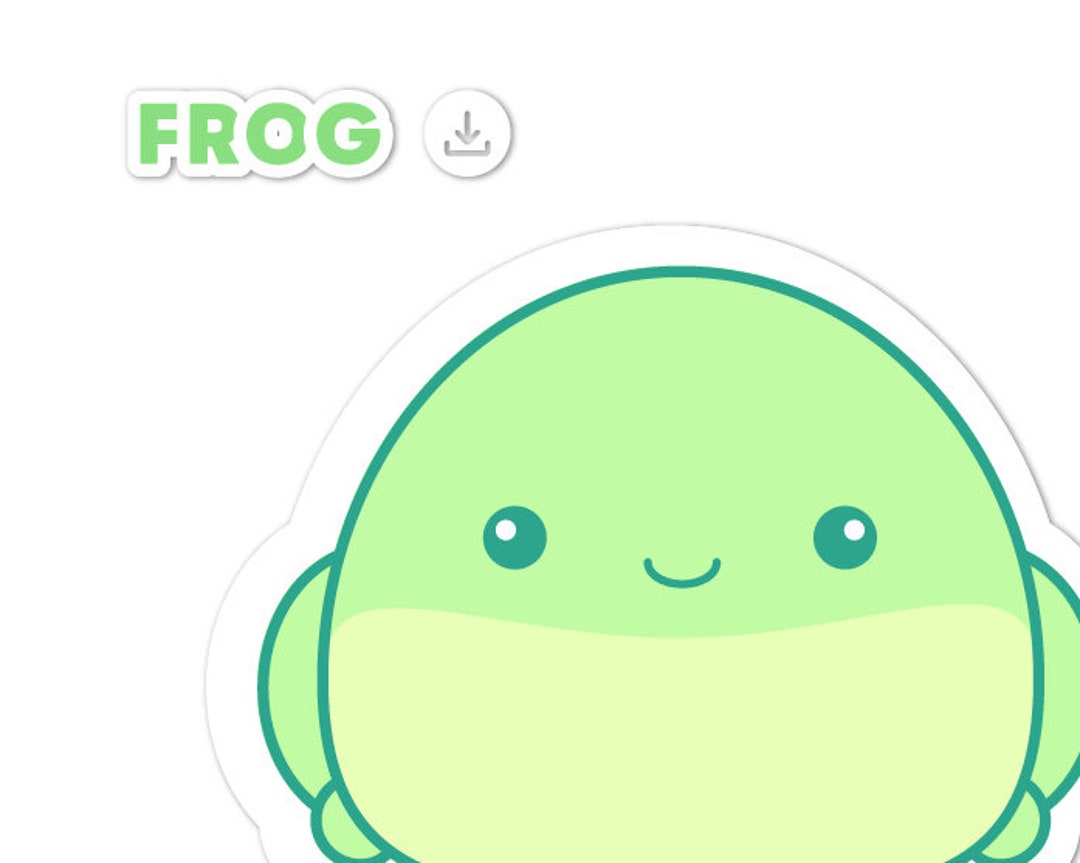 Frog cute baby kawaii chibi papercut papercraft print doodle animal ...