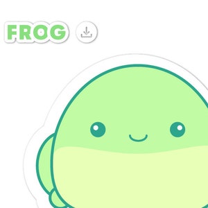 Frog cute baby kawaii chibi papercut papercraft print doodle animal ...