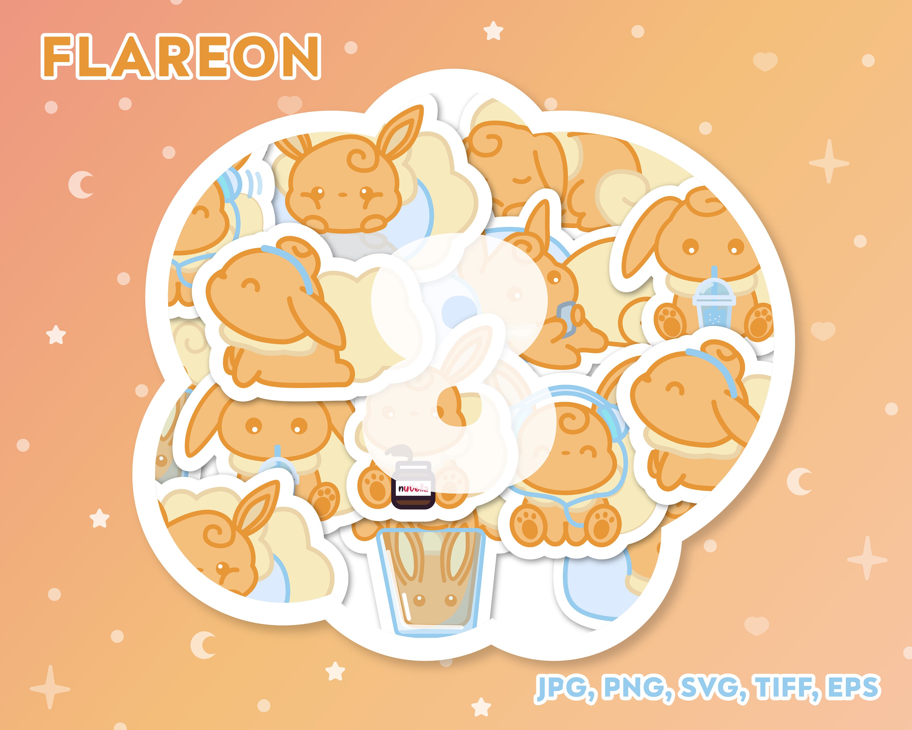 72 Pieces Illustrations Eeveelution Svg Eevee Evolution Png Eps Tif Jpg ...