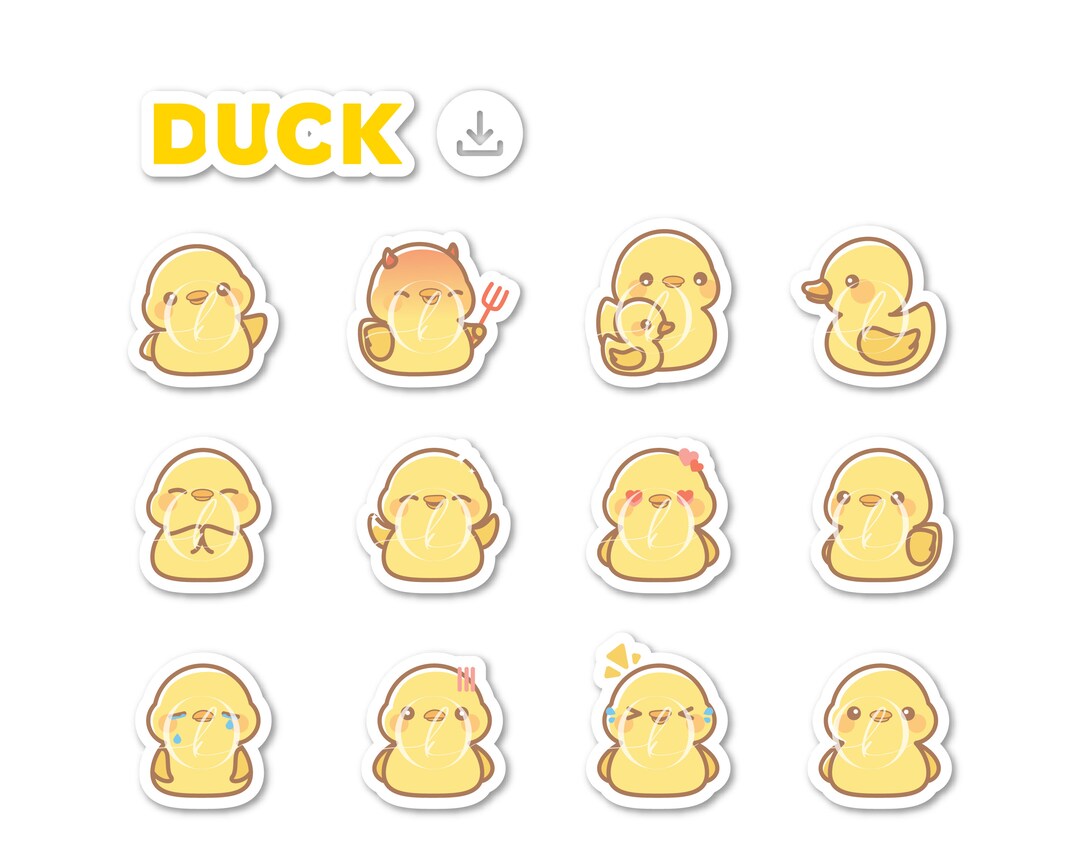 12 Duck cute baby kawaii chibi papercut papercraft print doodle animal ...