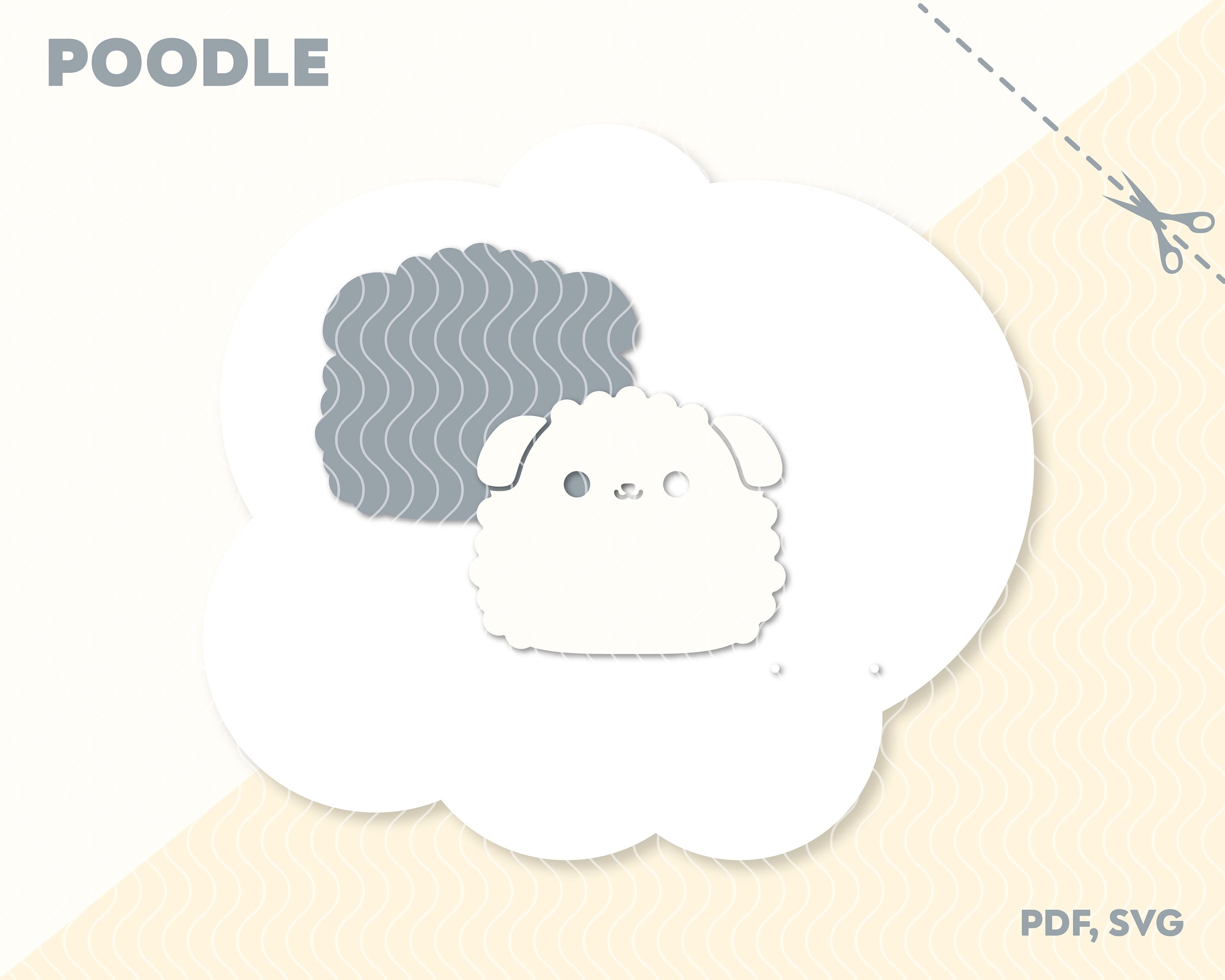 Poodle Puppy Dog cute baby kawaii chibi papercut papercraft print ...