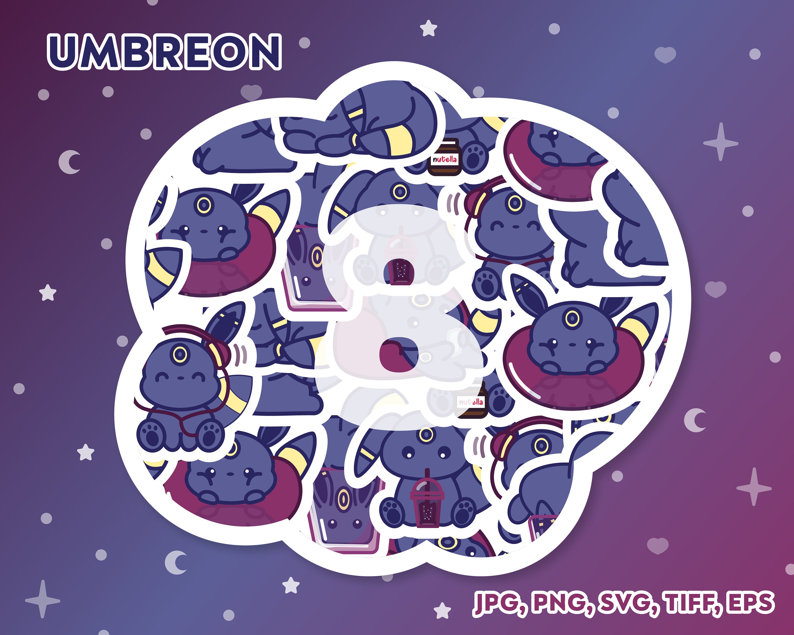 72 Pieces Illustrations Eeveelution Svg Eevee Evolution Png Eps Tif Jpg ...