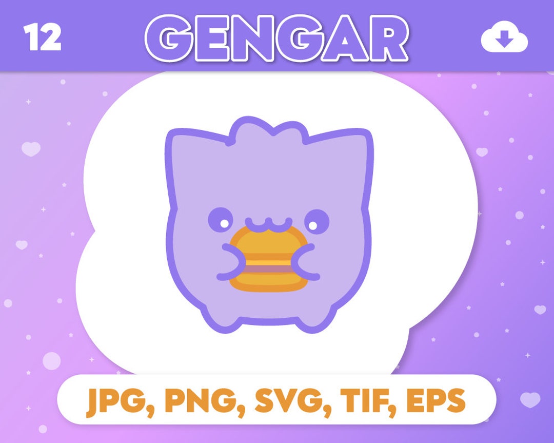 12 Pieces Gengar Illustration Gengar Svg Png Eps Tif Jpg - Etsy