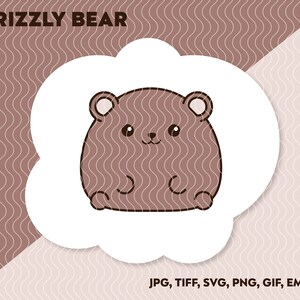 Grizzly Bear hug baby kawaii chibi papercut papercraft - Etsy