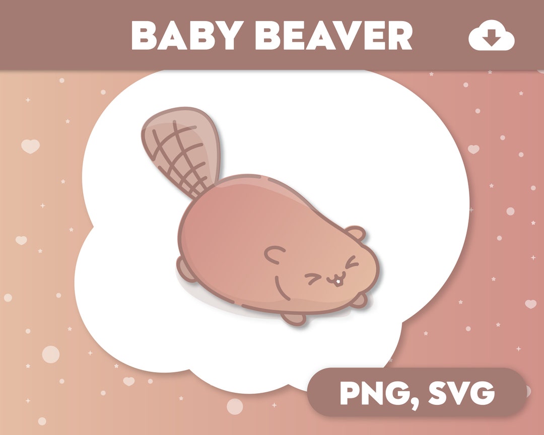 Baby Beaver silhouette kawaii chibi papercut papercraft - Etsy