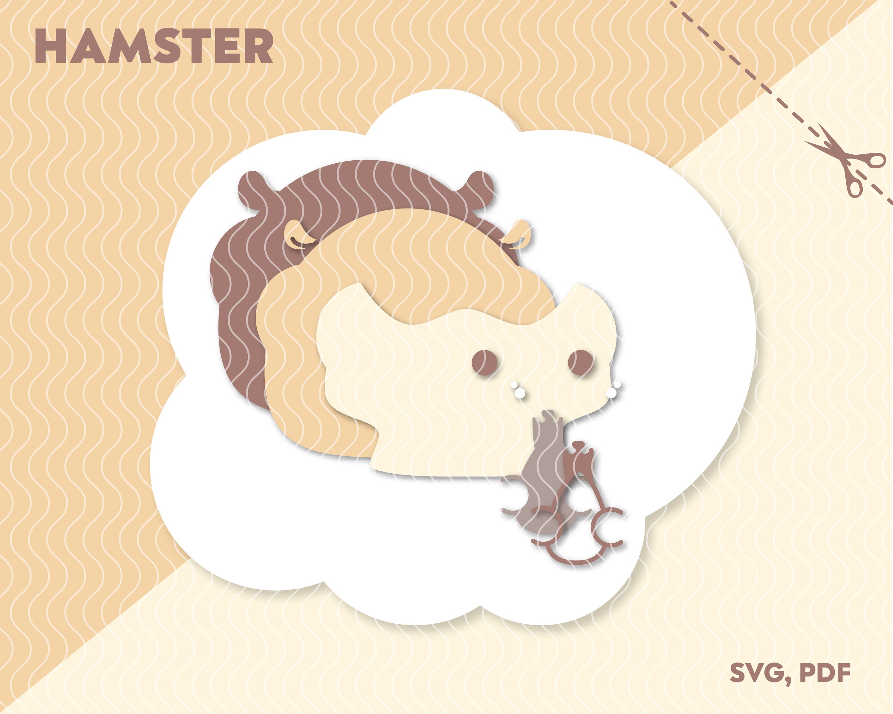 Chubby Brown Hamster cute baby kawaii chibi papercut papercraft print ...