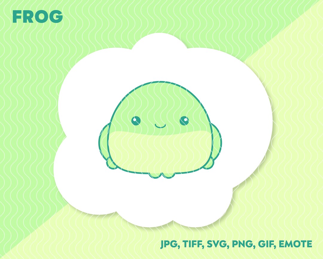 Frog cute baby kawaii chibi papercut papercraft print - Etsy