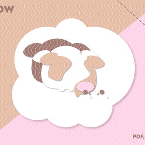 Cow Cry cute baby kawaii chibi papercut papercraft print doodle animal ...