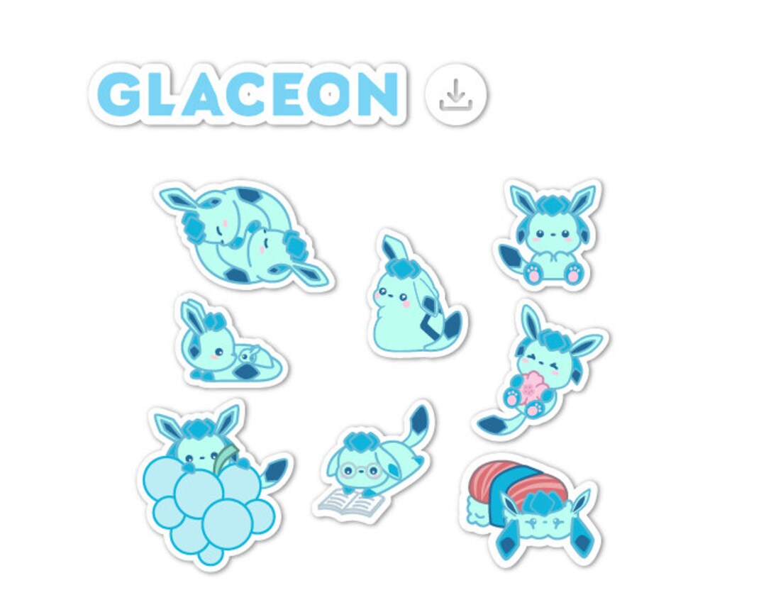8 Pieces Glaceon Illustration Shiny Svg Png Eps Tif Jpg Galaxy Color ...
