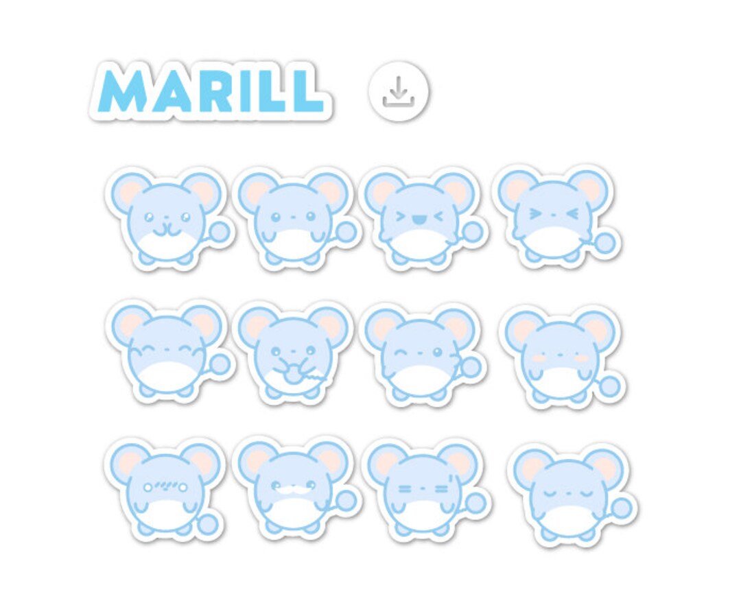 12 Marill Stickers - Etsy
