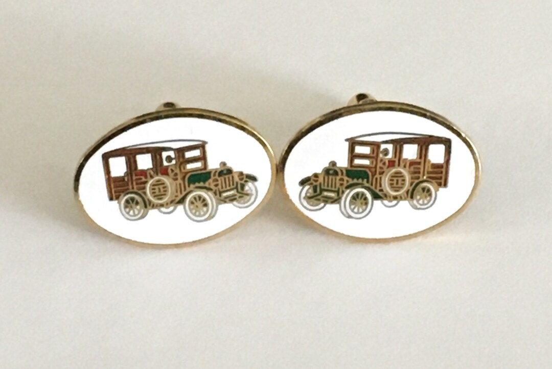 Vintage 1970s Antique Model T Car Enamel Cufflinks Signed Avon ...