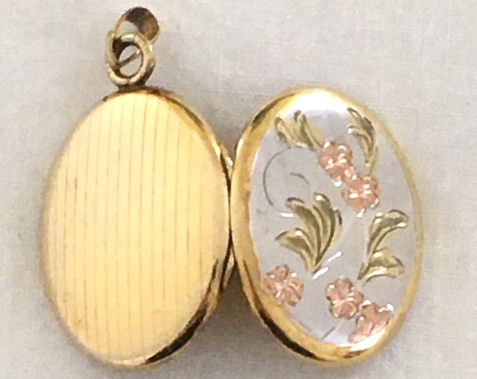 Vintage Signed JF Sturdy Gold Filled Picture Locket, Rose Gold, Yellow ...