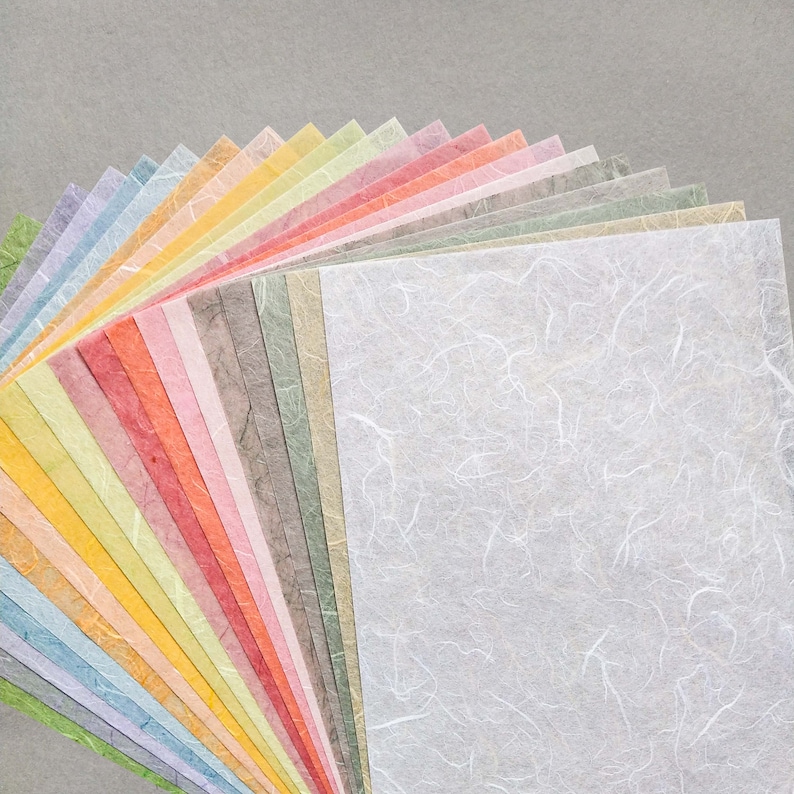 Assorted A4 Pastel Unryu Kozo Paper Set 40 Sheets Mulberry Paper by ...