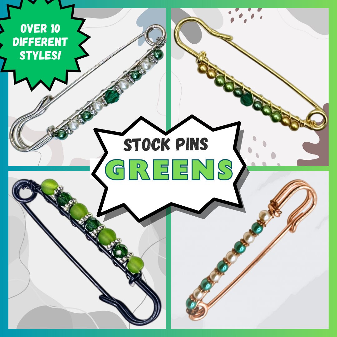 GREEN Stock Pins | Many Other Styles! | Equestrian Dressage Stock Tie ...