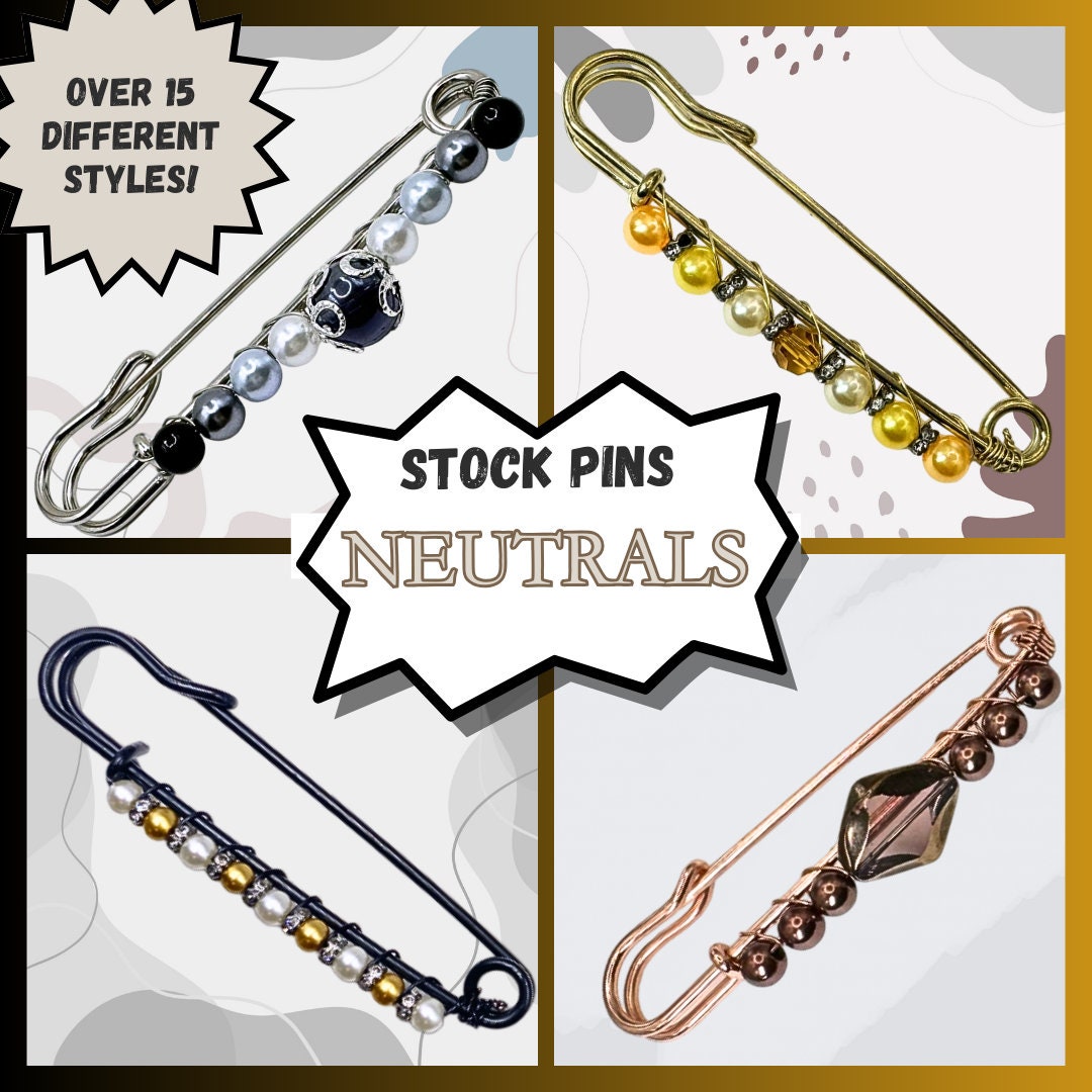 Neutral Colors Stock Pins | Black/white/pearl | Dressage Equestrian ...