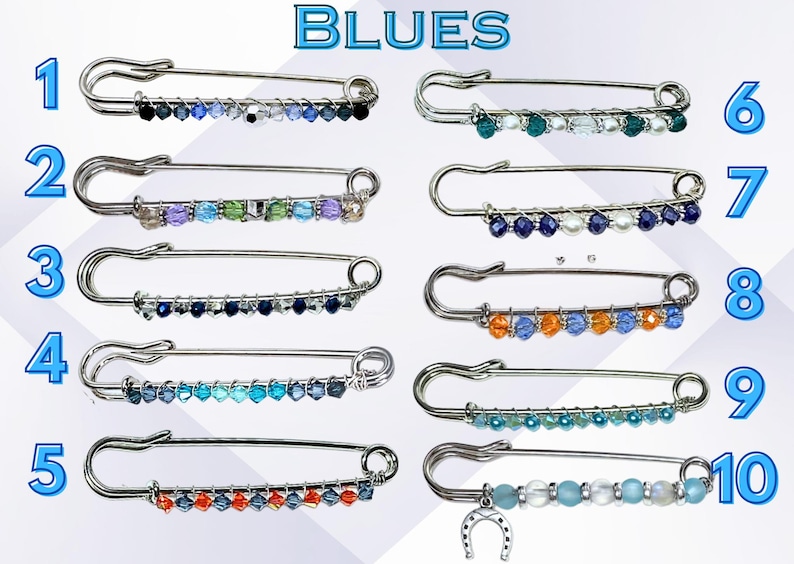 BLUE Stock Pins | Many Additional Styles!| Equestrian Dressage Stock ...