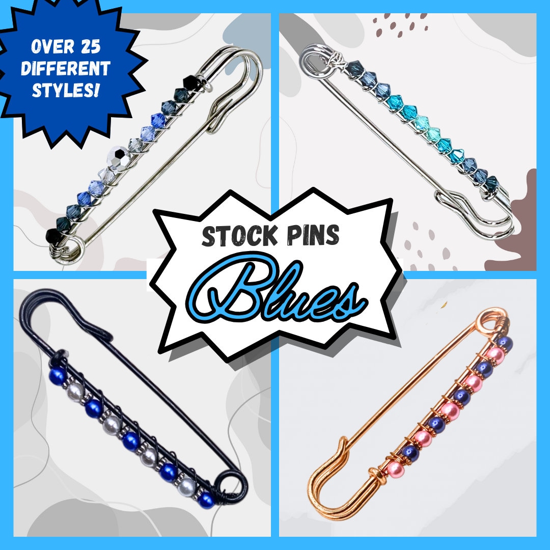 BLUE Stock Pins | Many Additional Styles!| Equestrian Dressage Stock ...