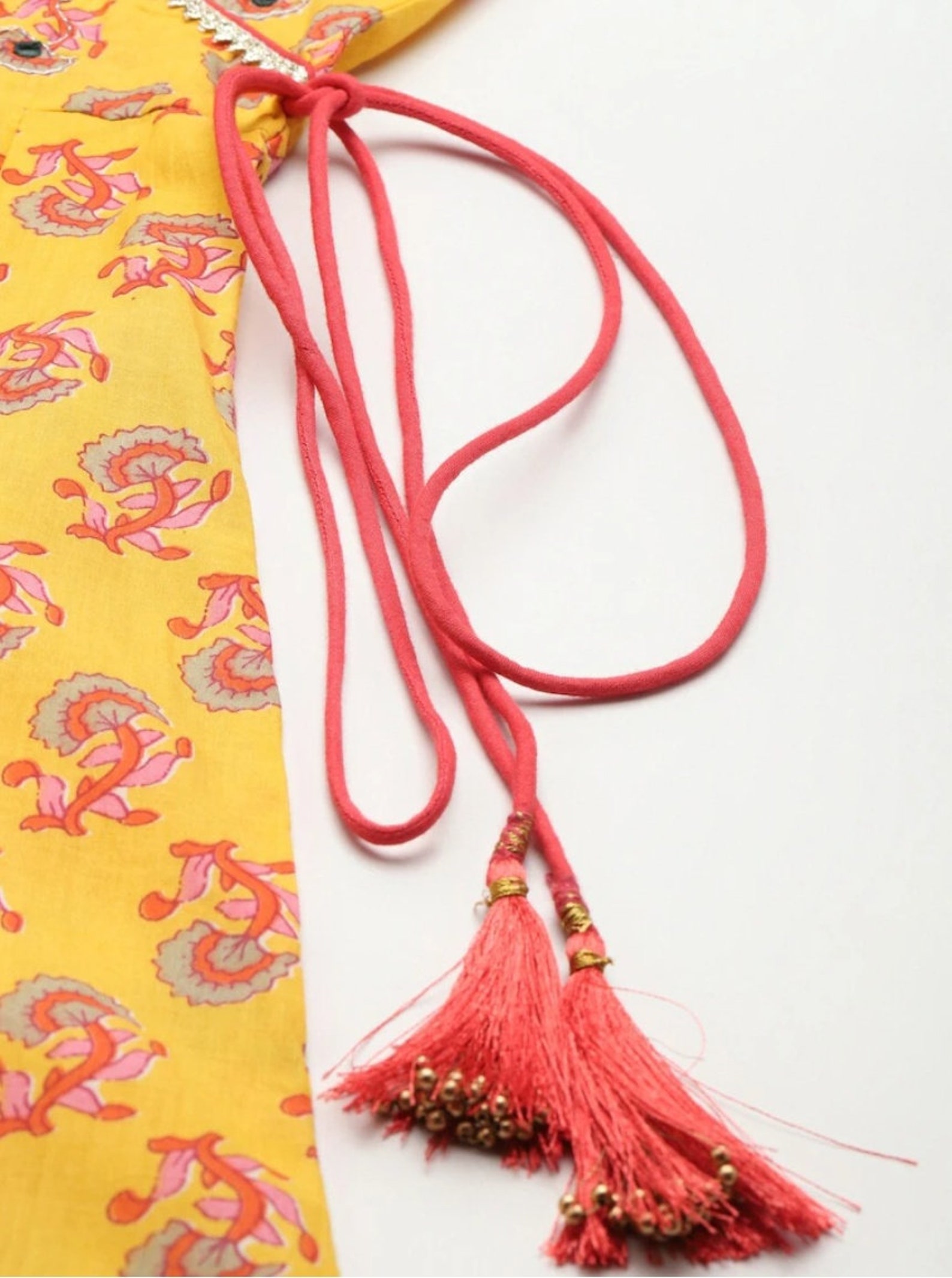 Anarkali Kurta - Yellow Angrakha Kurta - Graduation Gift for Her ...