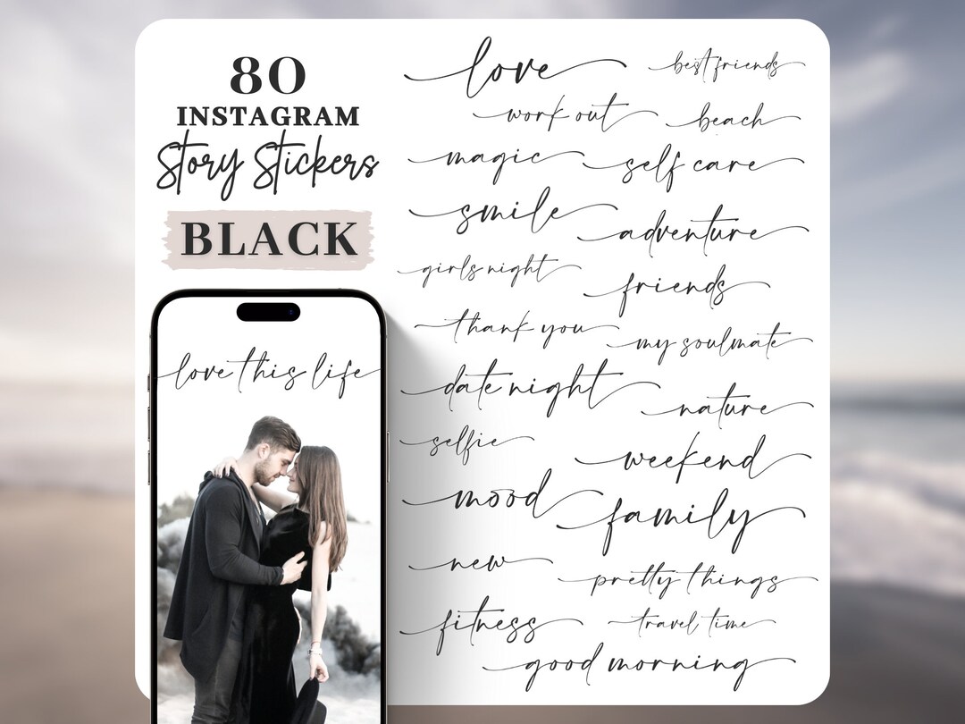 Instagram Story Stickers Calligraphy | Lettering Sticker | Planner ...