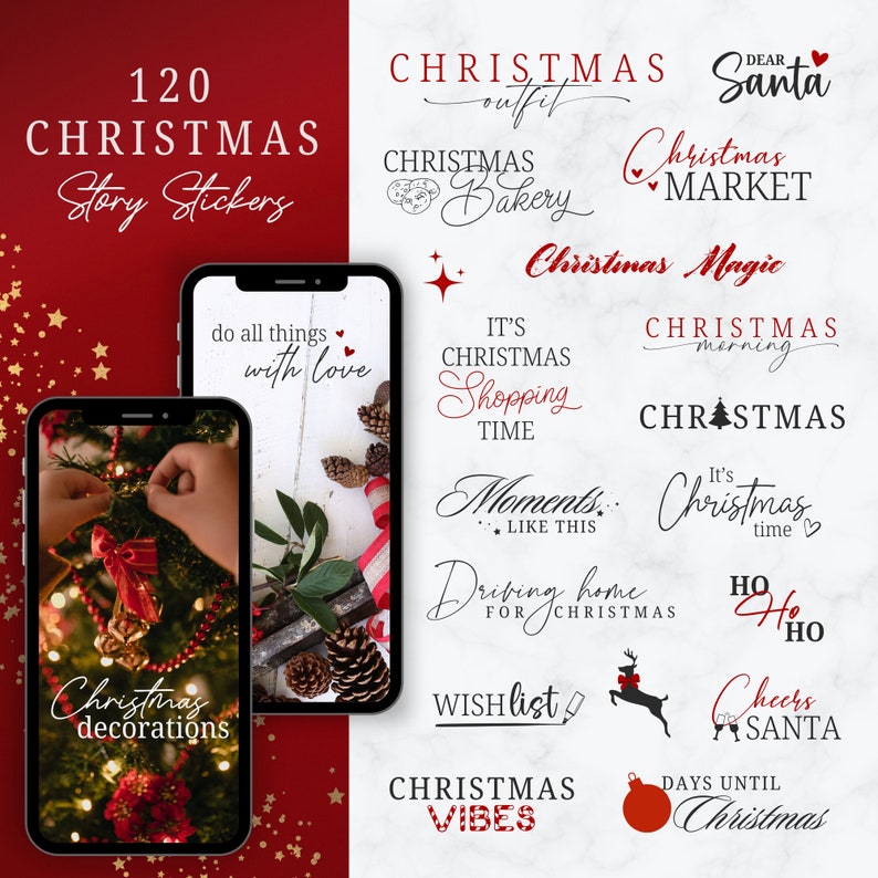 Instagram Story Stickers XXL Bundle | Winter | New Year | Christmas ...