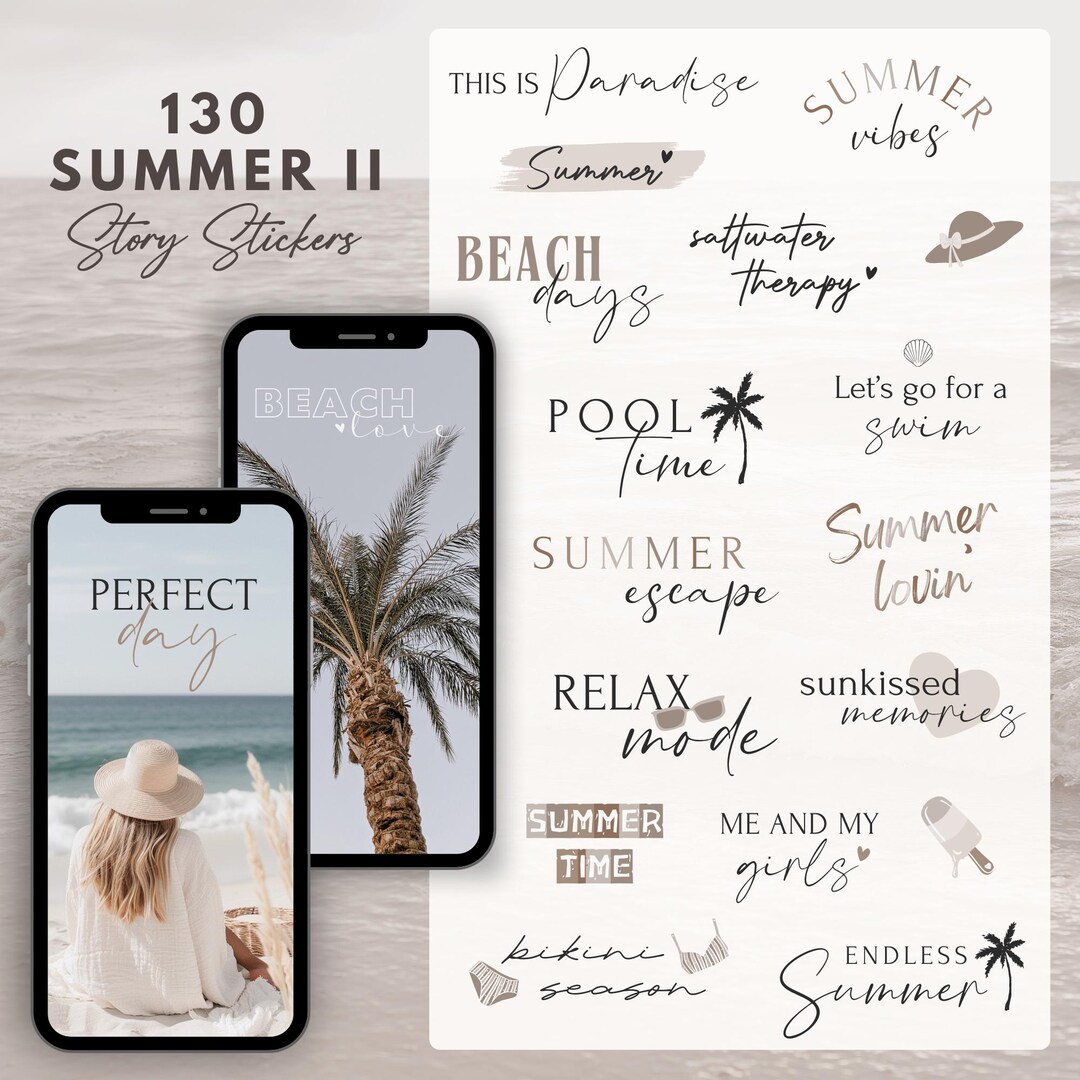 Instagram Story Sticker Summer II | Beach | Pool | Sunshine ...