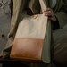 Leather and Hand Woven Canvas Book Bag, Women's Tote Bag - Etsy