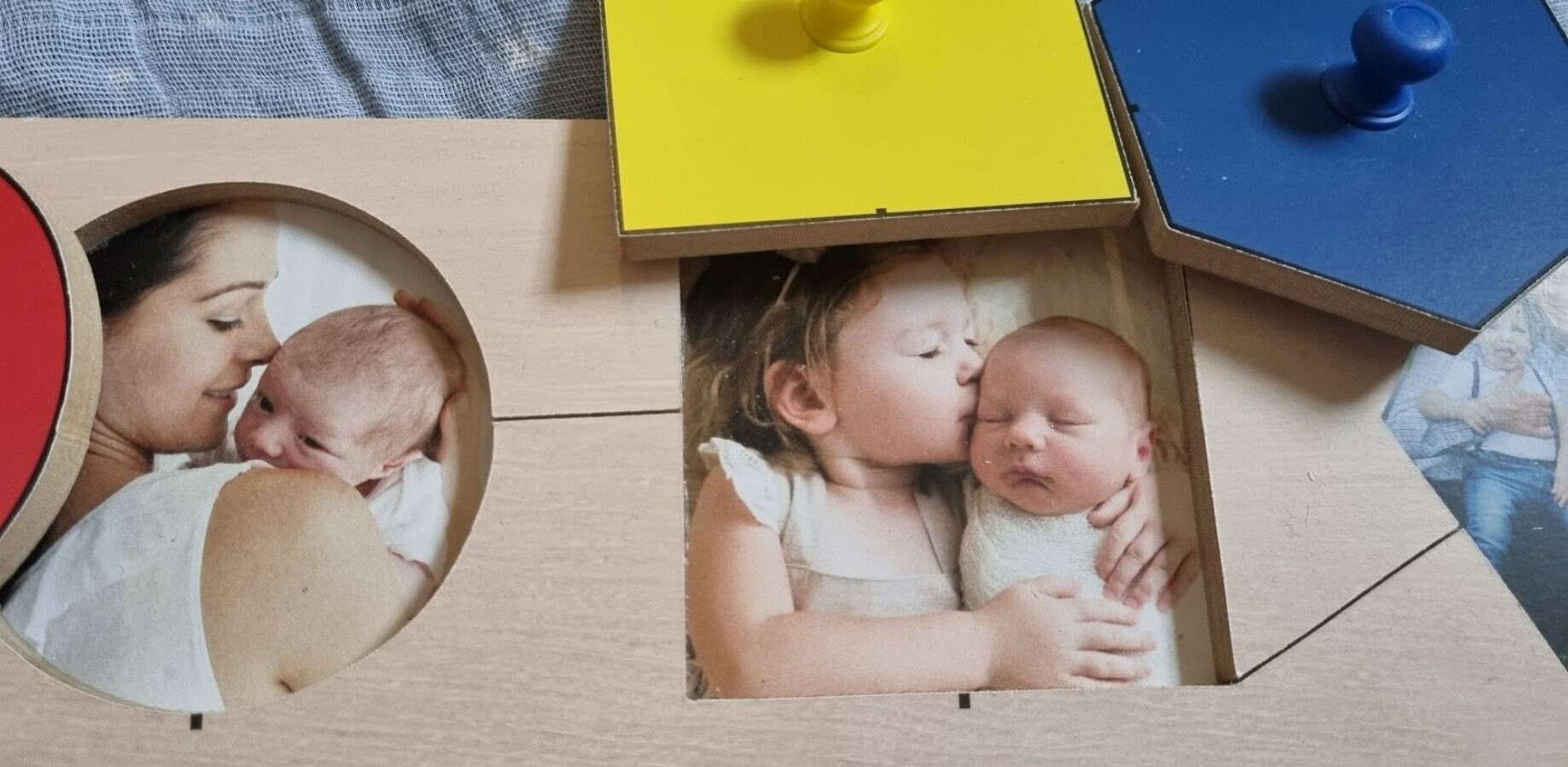 Autism Learning Disability Family Photo Shape Puzzle Handmade Wooden ...