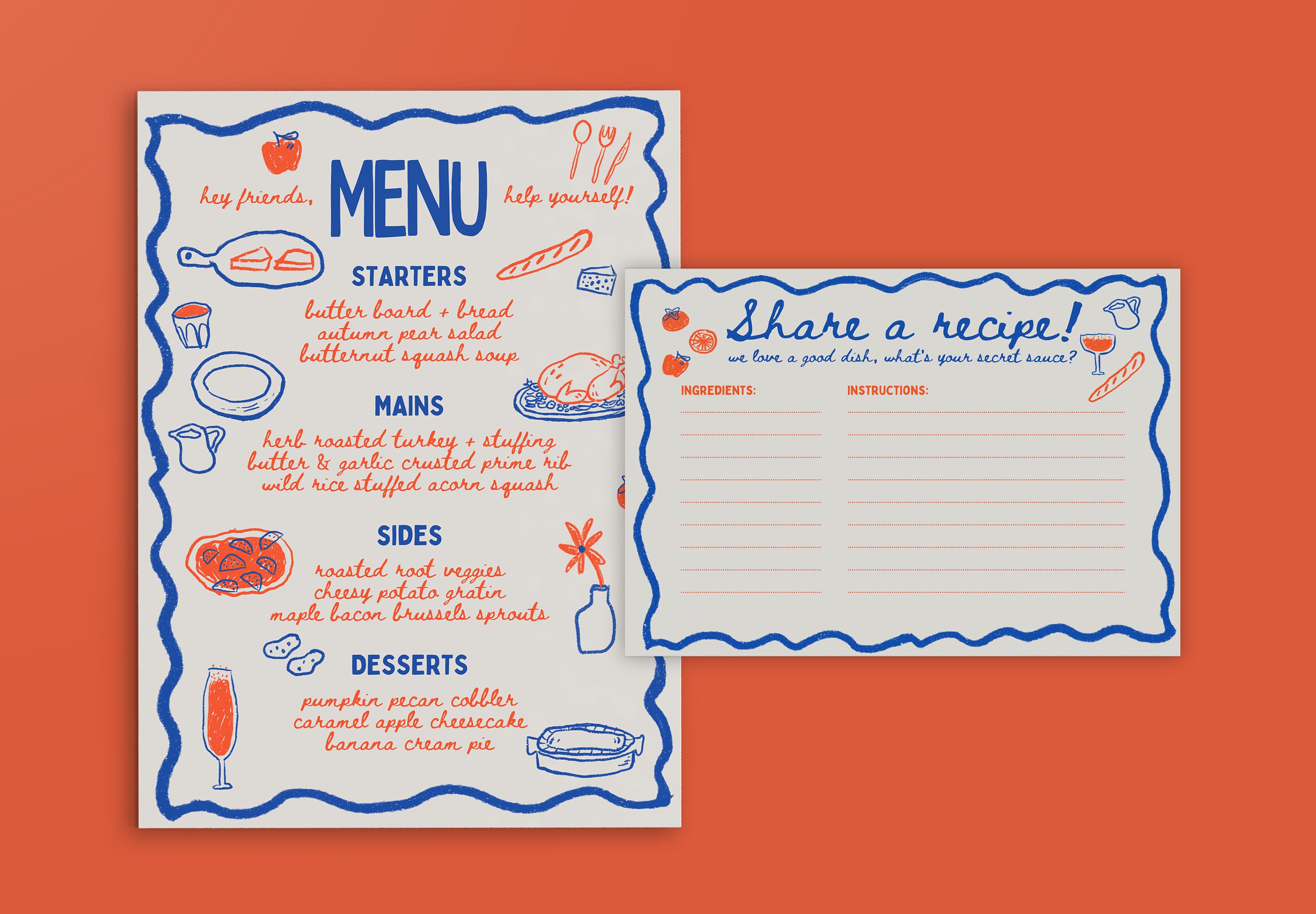 Friendsgiving Editable Invite, Canva Design Template, Thanksgiving ...
