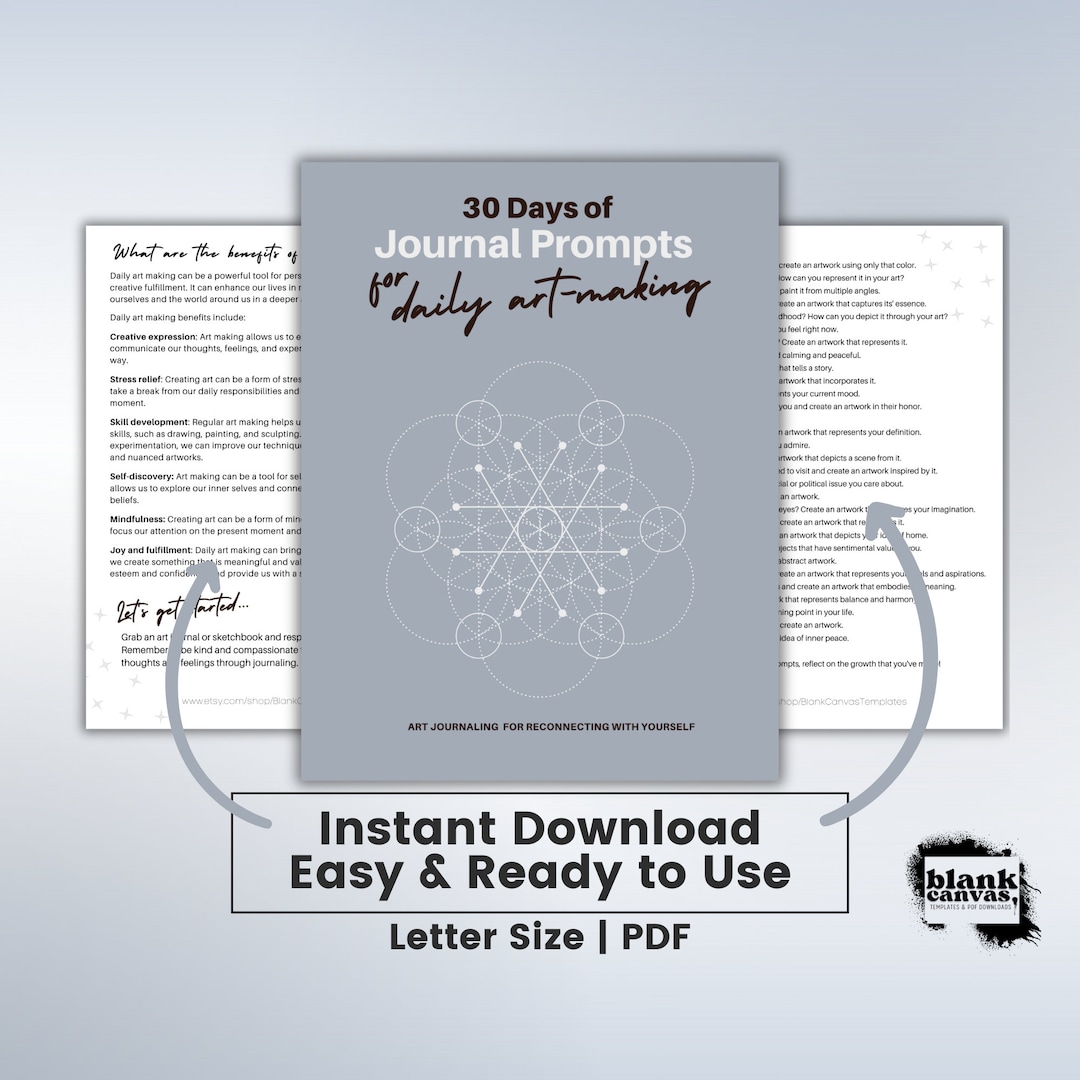 30 Days of Daily Art-making Journaling Prompts | Self-care, Wellness ...