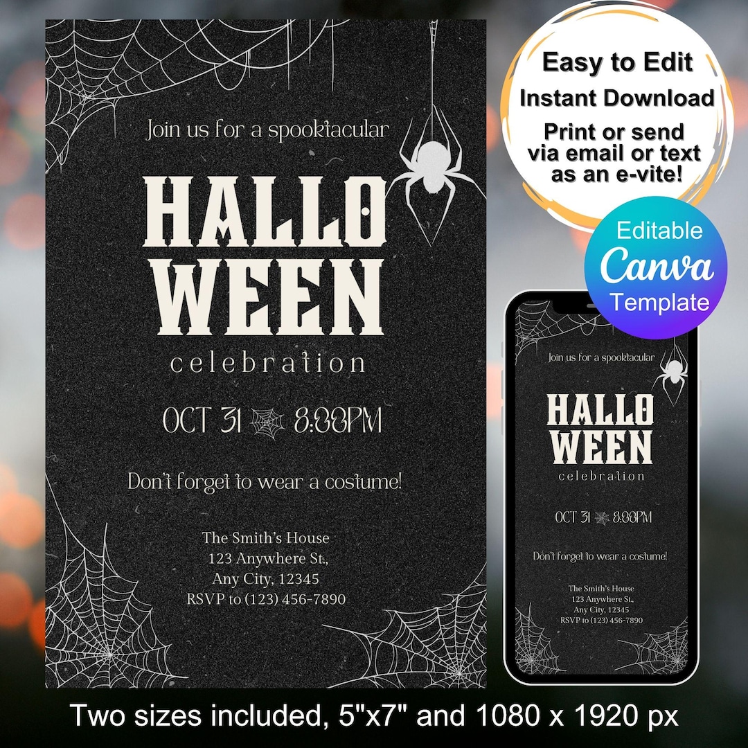 Customizable Halloween Party Invitation - Trick or Treat Costume Party ...