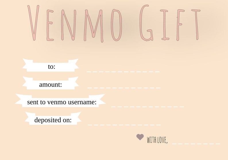Editable Venmo Gift Card Template - Etsy