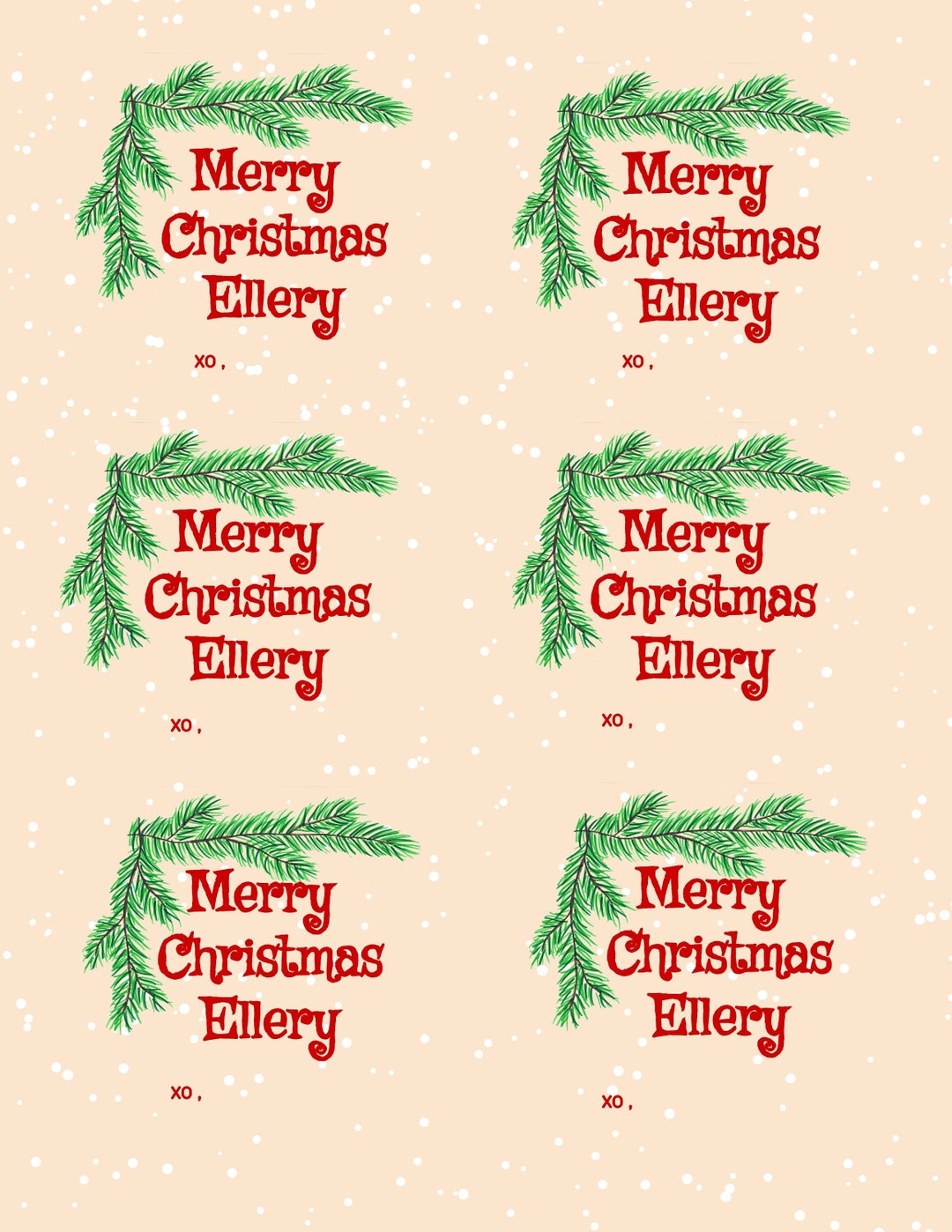 Editable, Personalized Christmas Gift Tags, Christmas Favor Tags ...