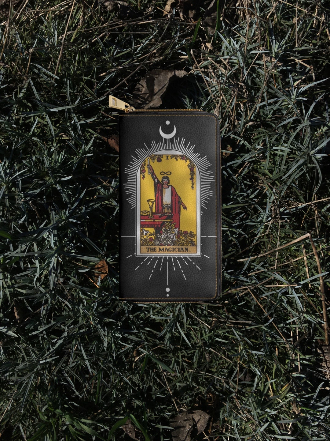 The Magician Wallet Witchy Tarotgold Zipper Wallet Boho - Etsy
