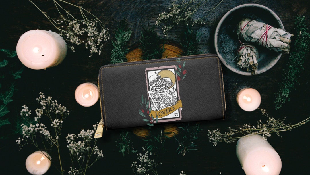 The Lovers Tarot Card Wallet Halloween Wallet Full Zip - Etsy