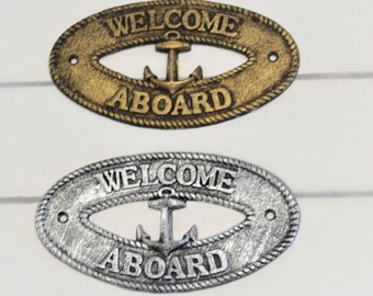 Welcome Aboard Vinyl Decal Wall Sticker Ship's Wheel Ship Boat Sign - Etsy