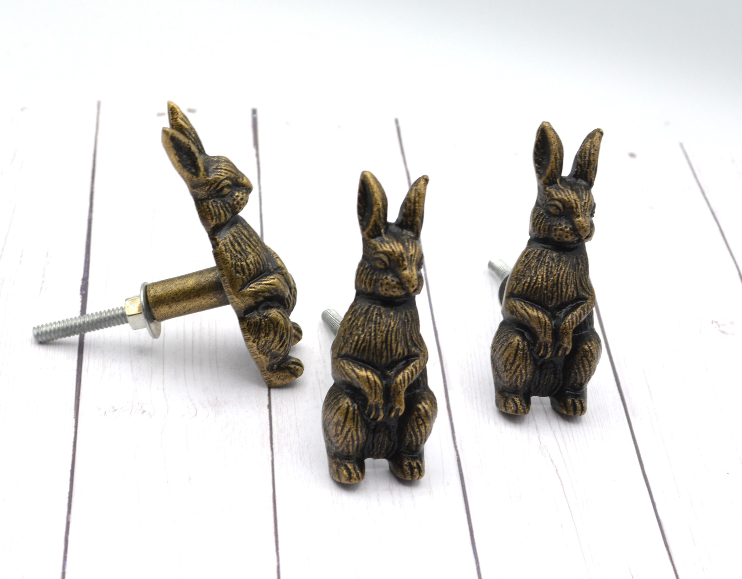 Bronze Rabbit Drawer Pull, Bunny Furniture Knob, Cabinet Hardware - Etsy